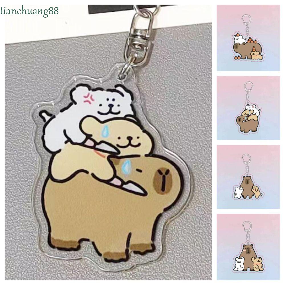 TIANCHUANG Capybara Keychain, Acrylic Capybara Capibara Bag Hanging ...