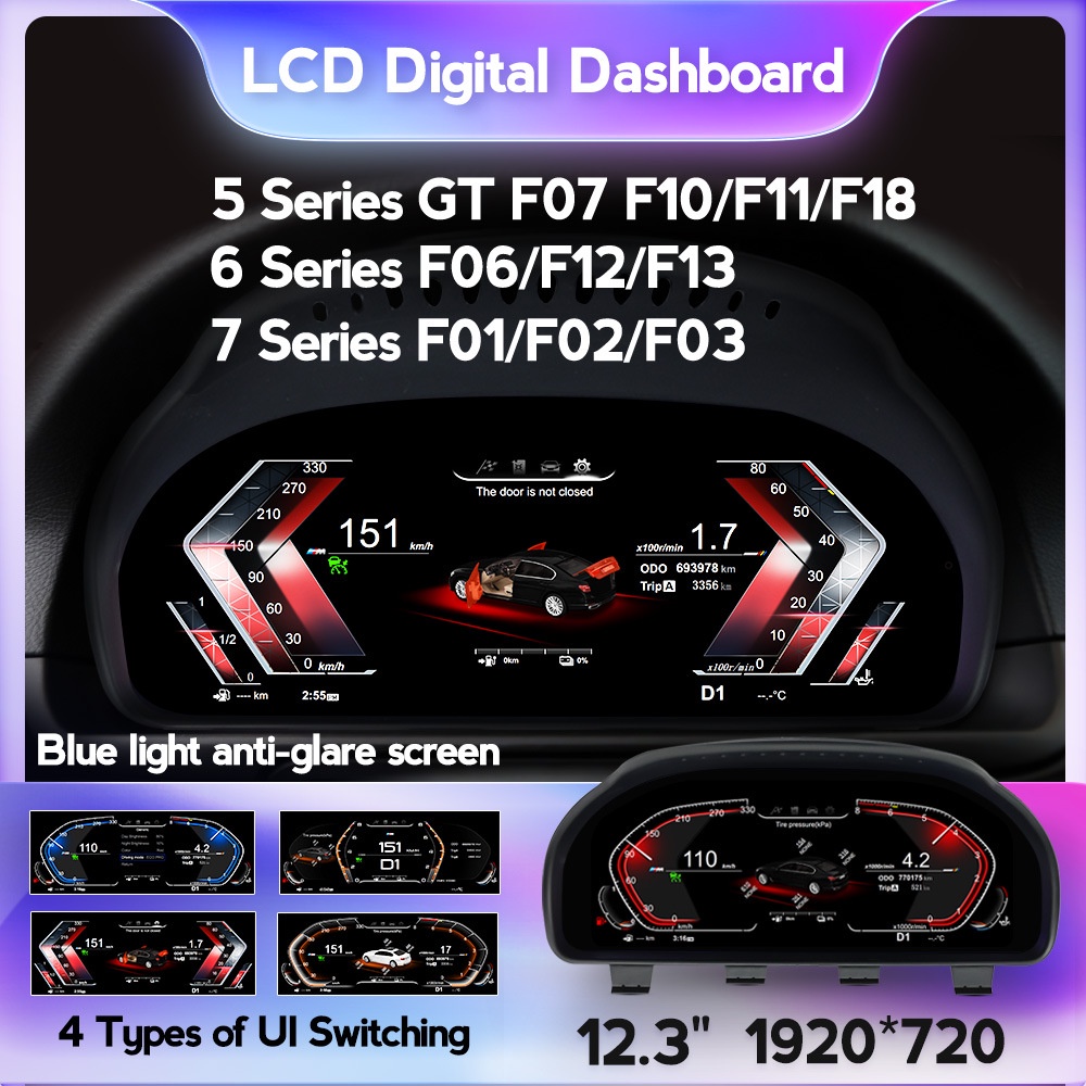 BMW 5 Series F10 F07 6 Series F06 7 Series F01 F02 With HUD Digital ...