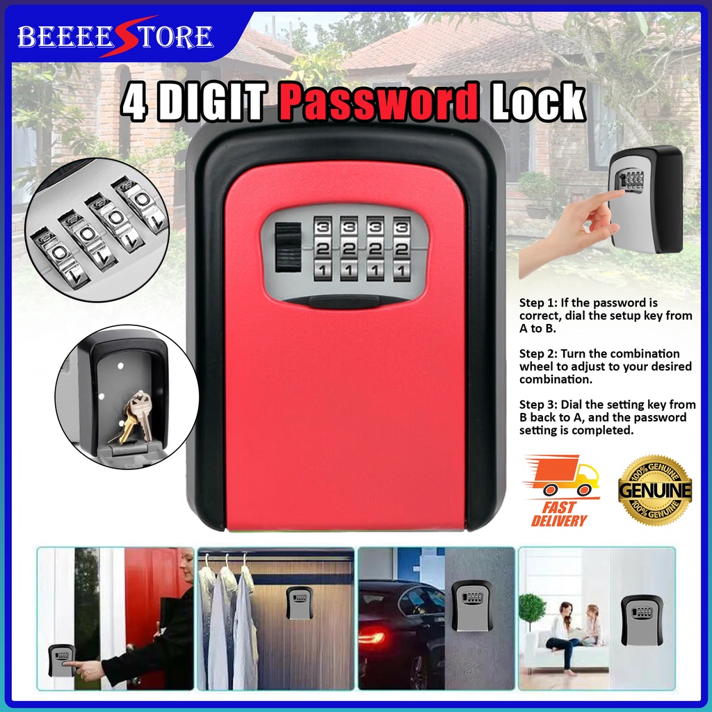 Password Key Box Key Storage Box Wall-mounted Homestay Metal Password ...