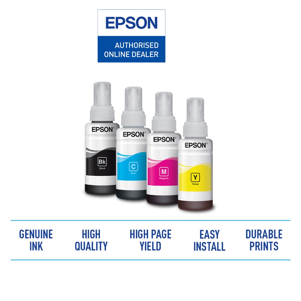 100% Original EPSON T664 70ml Full Set Refill Ink T6641 6642 6643 L120 ...