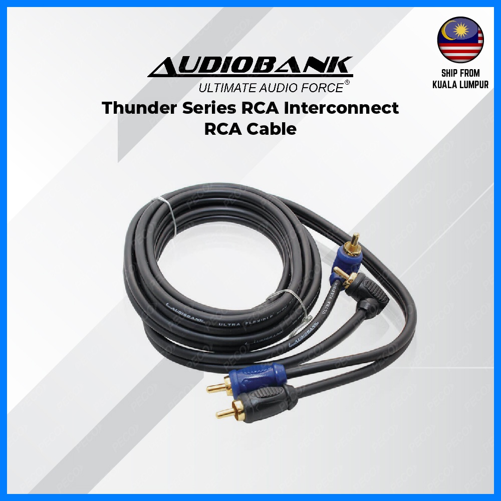 Audiobank Audio Stereo Amplifier Car RCA Cable Thunder Series RCA ...