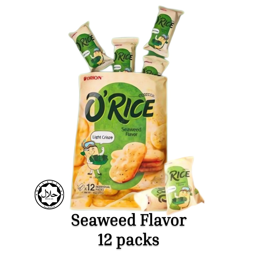 Susanna ORION O'Rice Crackers Natural Snow/ Seaweed Flavor 1 Bag 12 ...
