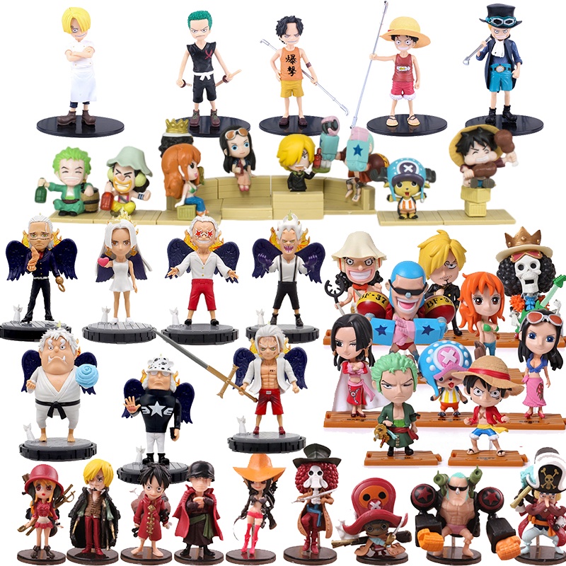 One Piece Figure Set Luffy Zoro Chopper Franky Nami Robin Sanji Brook ...