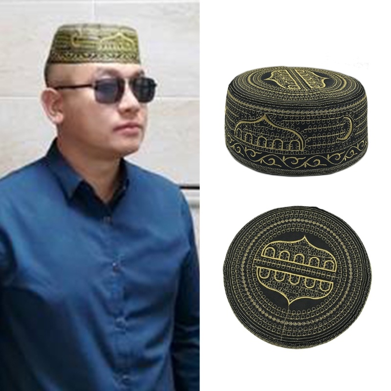 Alia Namaz Muslims Men Prayer Hat Embroidered Islamic Headwear Islamic ...