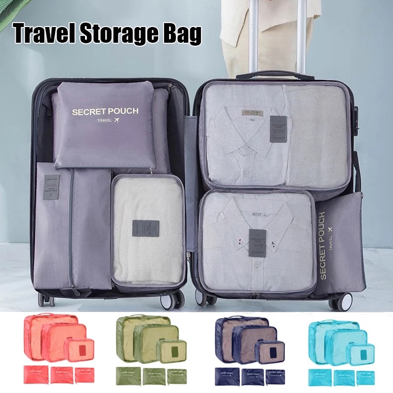 6/7 in 1 Set Travel Bag Organizer Storage Bag Multi Size Clothes ...