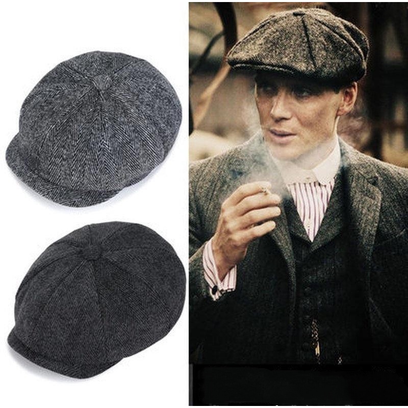 Autumn and Winter Tweed Painter's Cap Male Beret British Retro ...