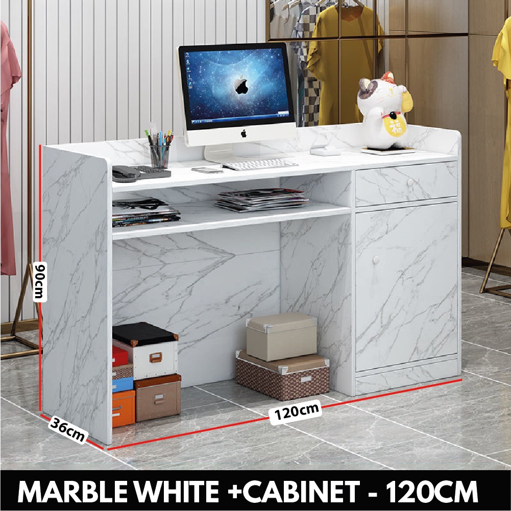 Meja kaunter Cashier counter table desk shop reception counter drawer ...