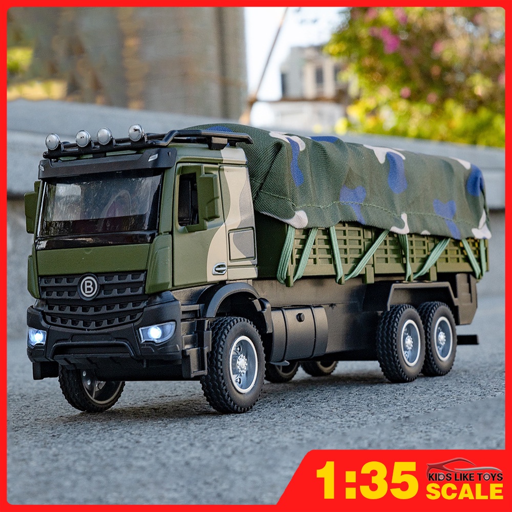 KLT 1:35 Military Transport Trucks Metal Alloy Toys Car Model Diecast ...