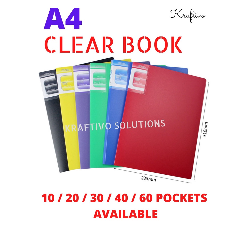 [ SOLID COLOUR ] A4 KIDARIO PP SOLID COLOUR CLEAR BOOK / PP CLEAR ...
