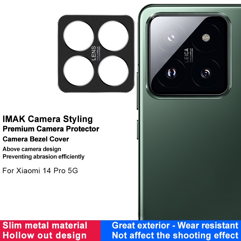 Original iMak Xiaomi 14 Pro 5G Metal Frame Camera Lens Film Xiomi Mi 14 5G Hollow out Camera ...