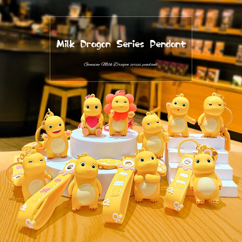 10 Style Cute Cartoon Milk Dragon Keychain Animal Milk Dragon Backpack ...
