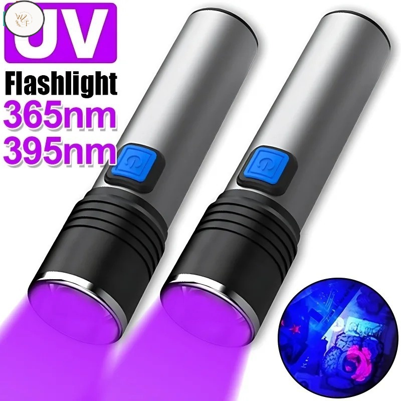 WF Portable 365/395nm Rechargeable LED UV Flashlight Zoomable Ultraviolet Torch Pet Urine Stains ...