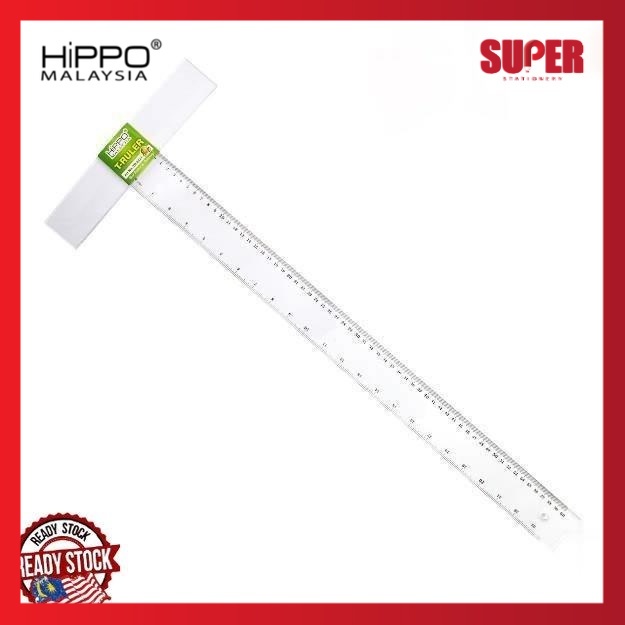 [super stationery] HIPPO T-Square Plastic Transparent T-Ruler for ...