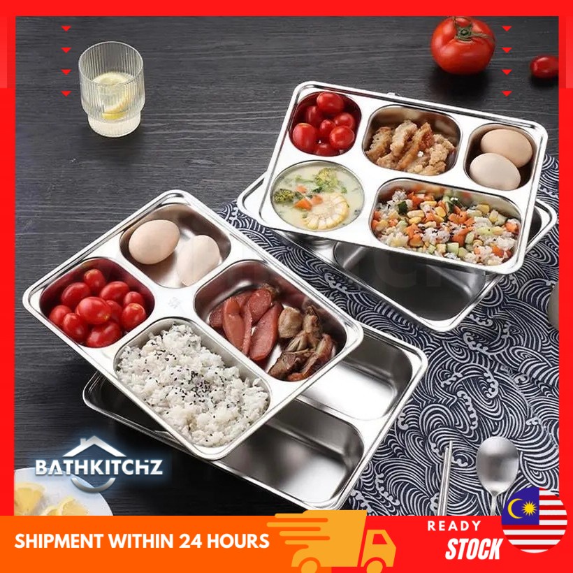 BATHKITCHZ SUS 304 Lunch Box with Cover Canteen Compartment with Lid ...