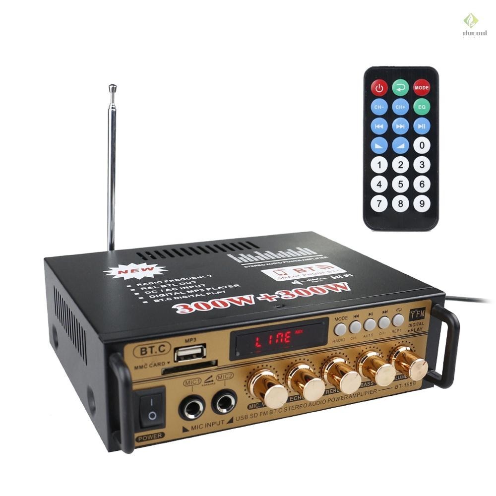 Mini 2CH LCD Display HIFI Audio Stereo Power Amplifier BT FM Radio ...