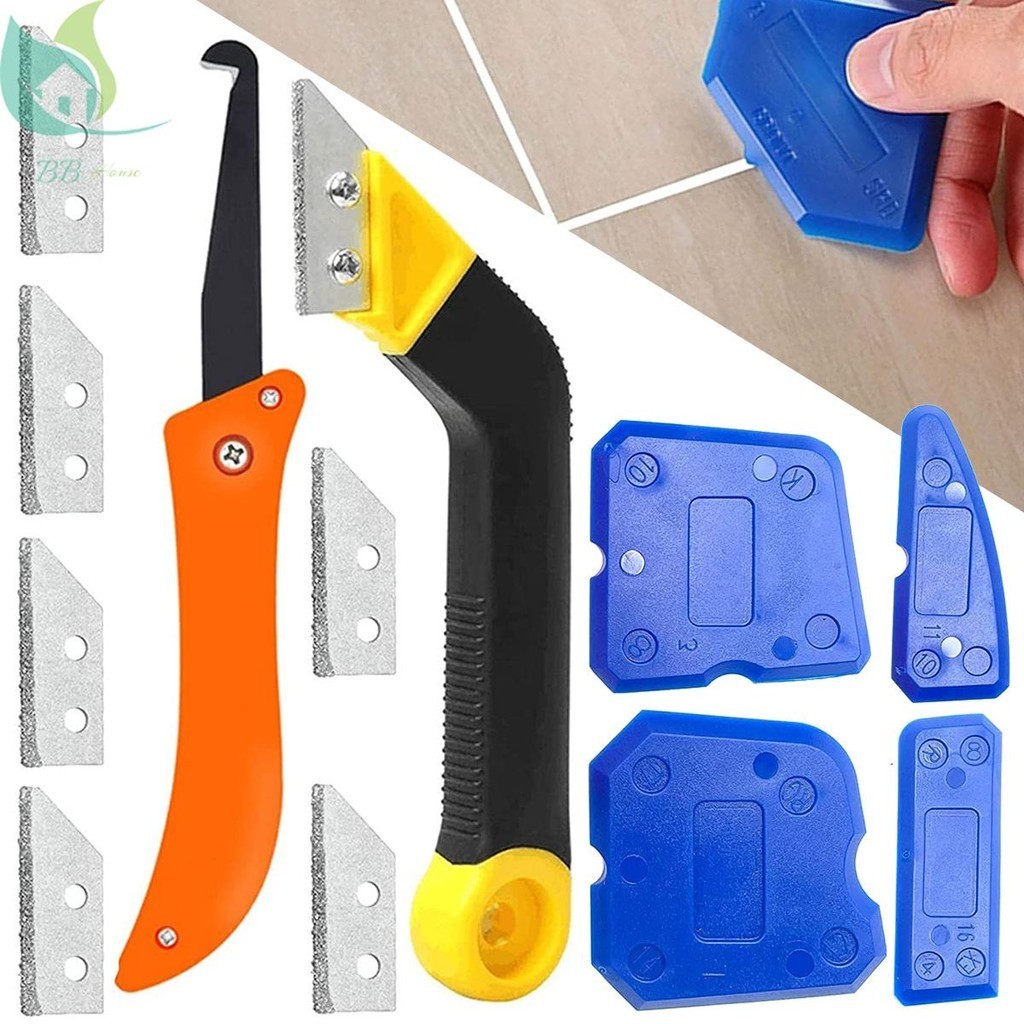 Grout Removal Caulking Tool Set with Tile Grout Saw Hook Cutter 6 ...