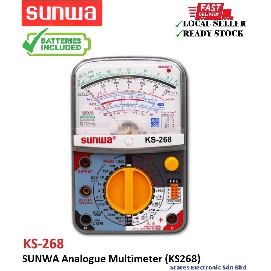 SUNWA KS-268 Analogue Multimeter Free Battery (KS268) | Shopee Malaysia