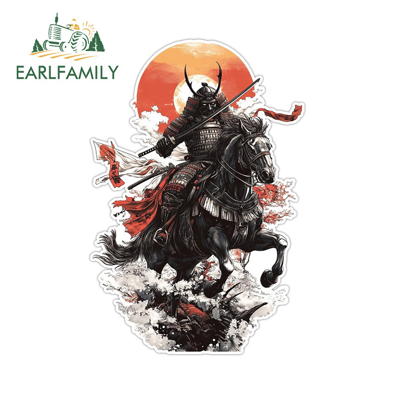 EARLFAMILY Samurai Car Stickers Occlusion Scratch Caravan Surfboard ...