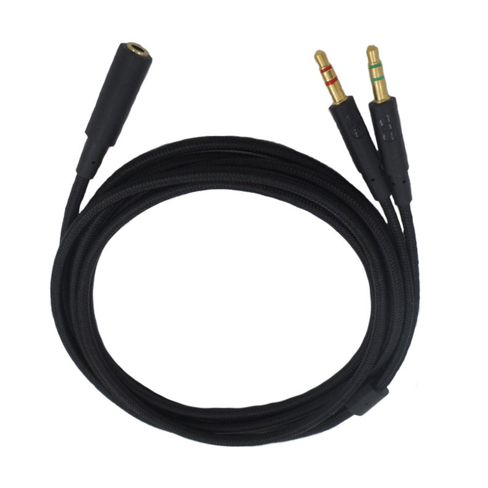 Braided Replacement PC Splitter Cable Extension Cord For Kingston HyperX Cloud Stinger Mix Alpha ...