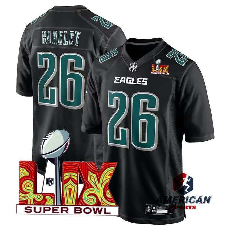2025 Super Bowl LVX Men's Philadelphia Eagles Saquon Barkley Black Limited American Football ...