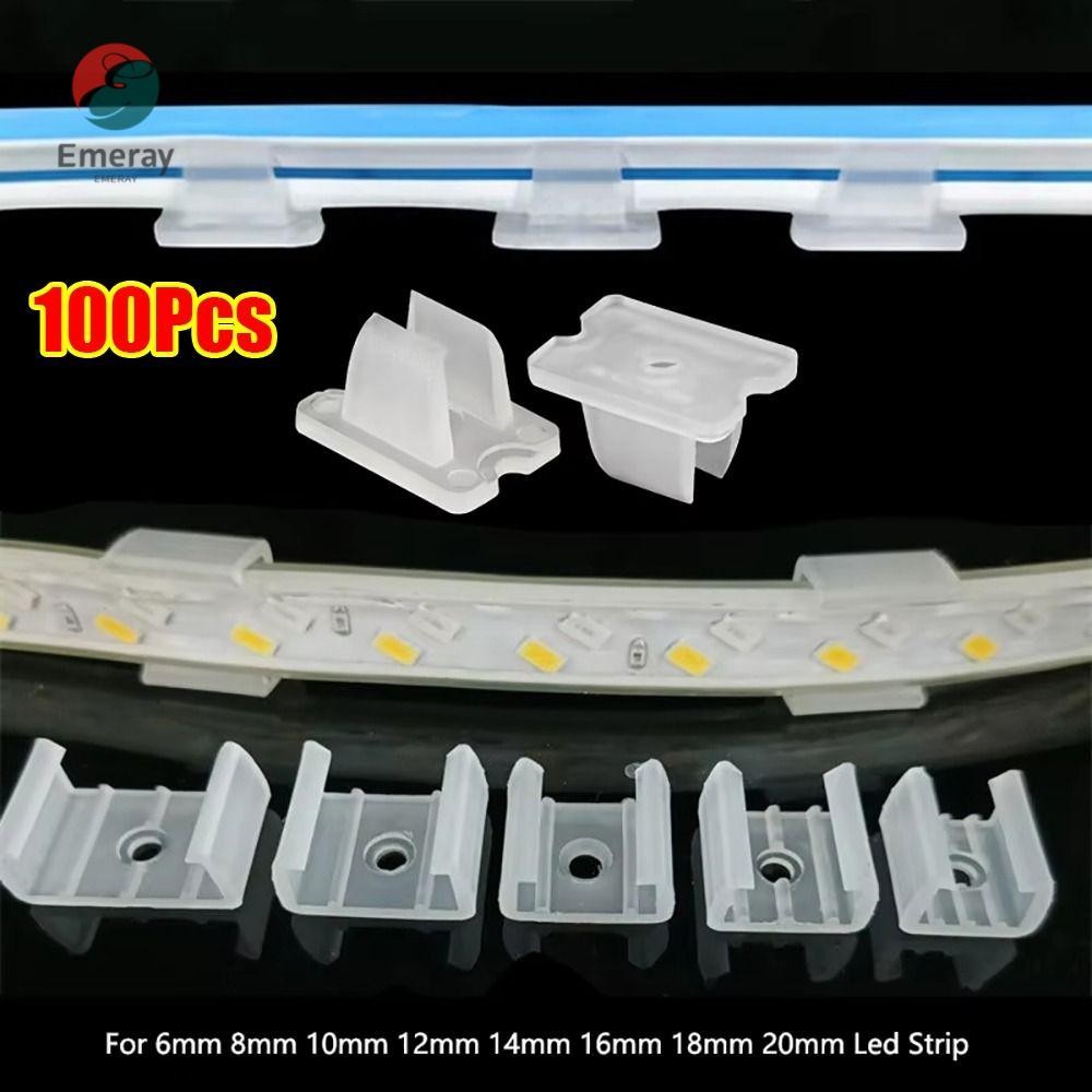 EMERAY 100Pcs LED Strip Fixed Clips, 220V Flexible COB 8-20mm Light ...