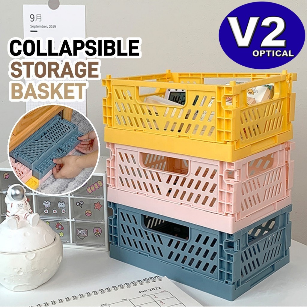 (Extra Large) Foldable Storage Basket Collapsible Crate Rack Container ...
