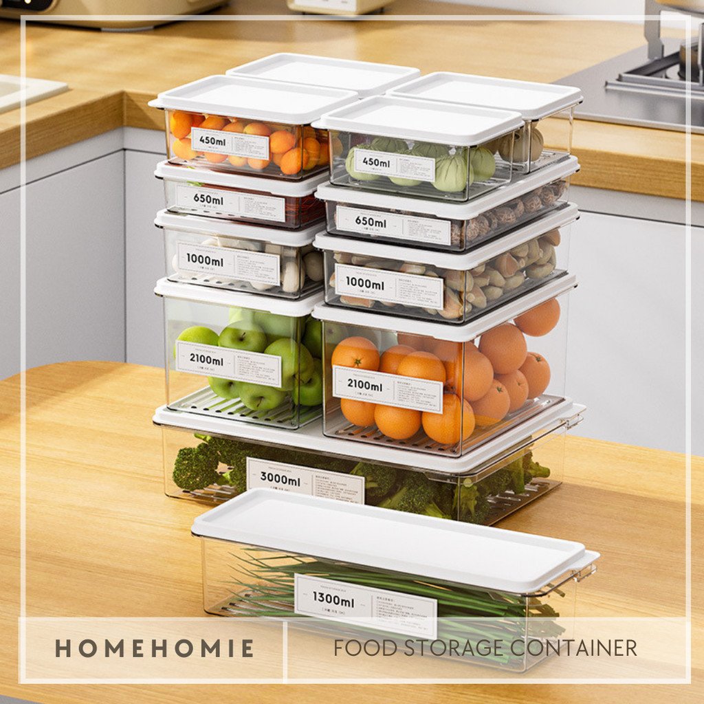 Bekas sayur Mixed Size Food Storage Stackable Food Storage Container Refrigerator Freezer Fridge ...