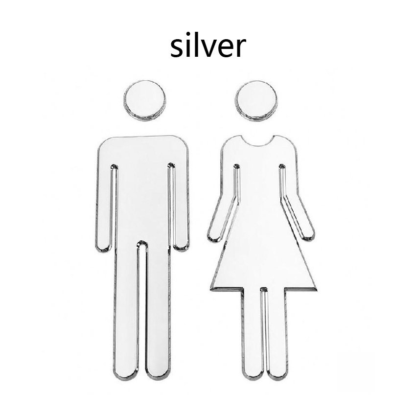 Bathroom Restroom WC Door Sign acrylic Toilet Sign Sticker toilet ...