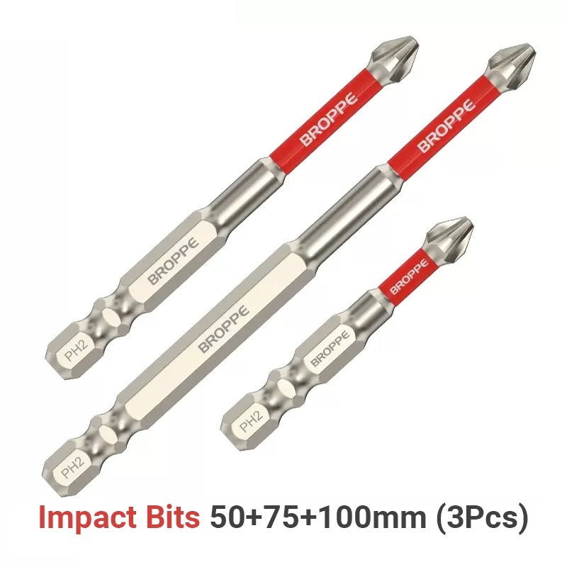 Impact Magnetic Phillips Screwdriver Bit PH2 #2 Insert Bits Anti-Slip ...