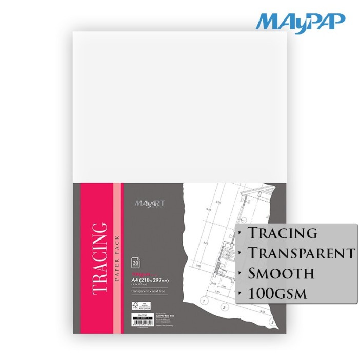 MayArt Tracing Paper A4 60gsm - 20 sheets / A4 Tracing Paper | Shopee Malaysia