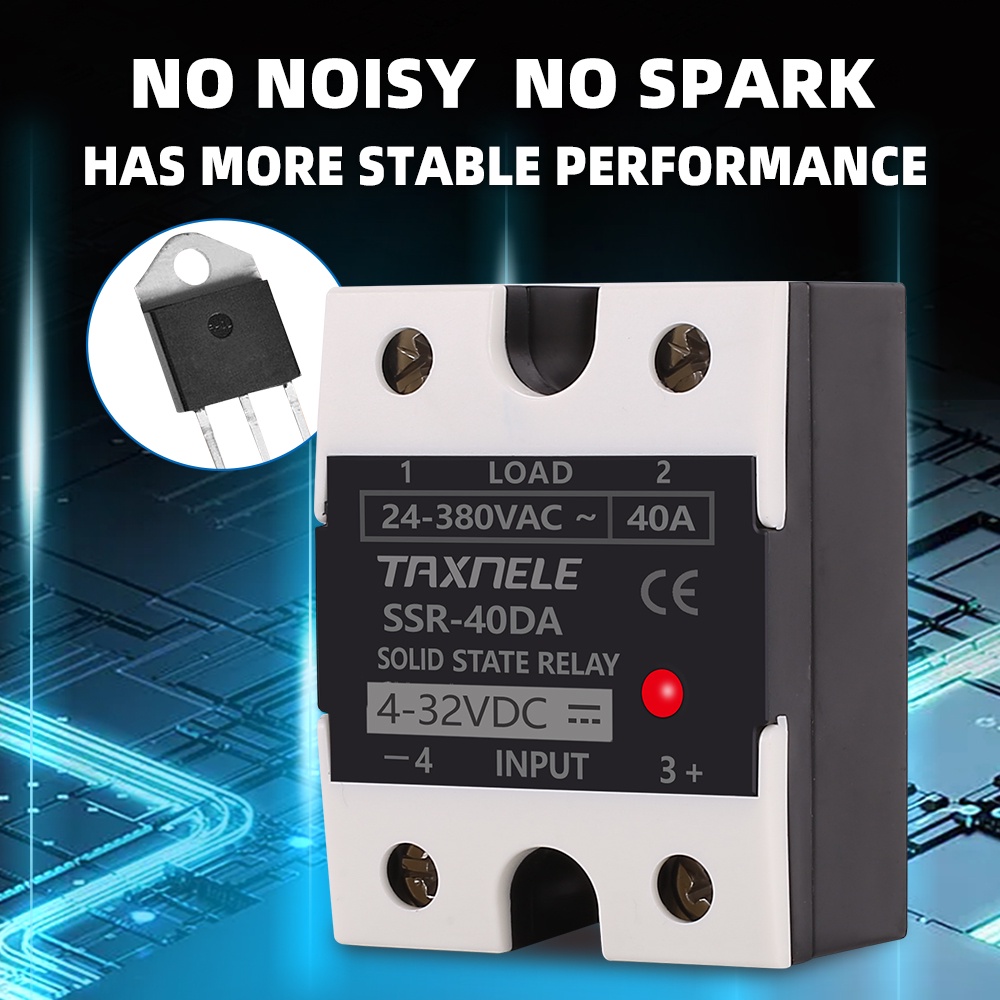 SSR 40DA SSR 25DA 10DA DC To AC Solid State Relay 4-32VDC Input 24-480VAC Output solid state ...