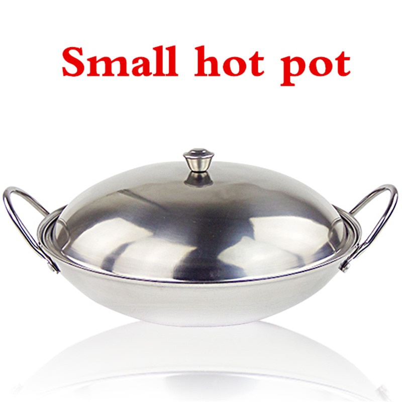 Stainless Steel Small Hot Pot Thick Dry Pot Furnace Buffet Mini Chafing ...