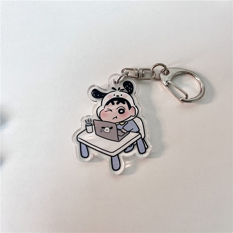 Crayon Shin-chan Keychain Cartoon Schoolbag Keyring Cute Boy Keychains ...