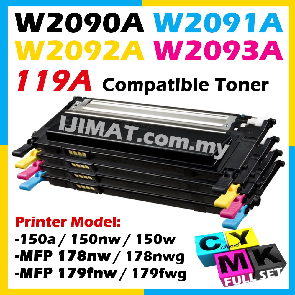 FULL SET Compatible Toner 119A W2090A W2091A W2092A W2093A W2090X HP ...