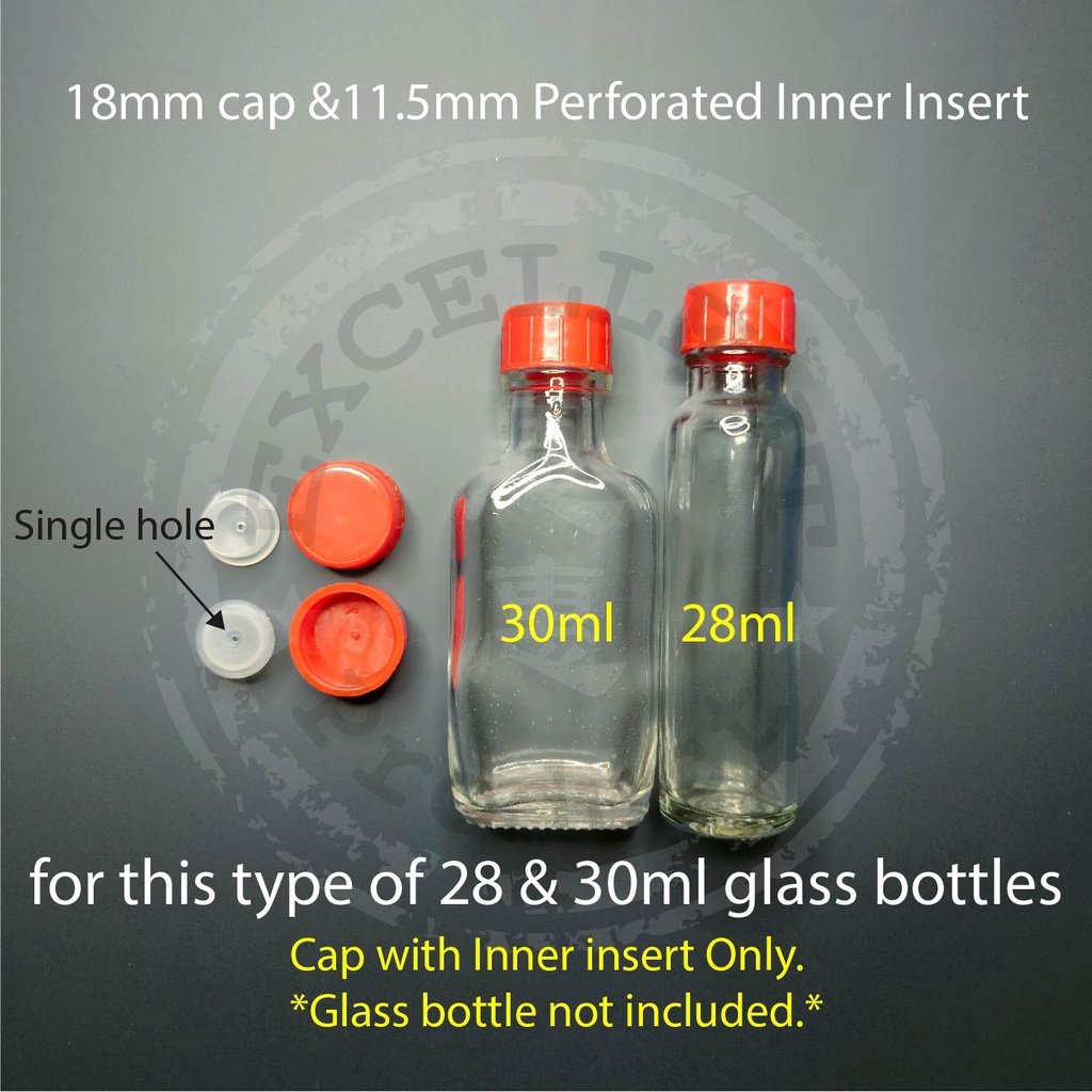 (50/100pcs) 18mm cap and Perforated (HOLE) Inner insert ONLY for this ...