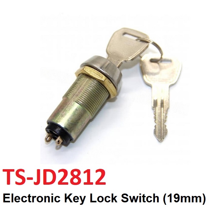 TS-JD8212 19mm Security Electronic Key Lock Switch On/Off 2 Position ...