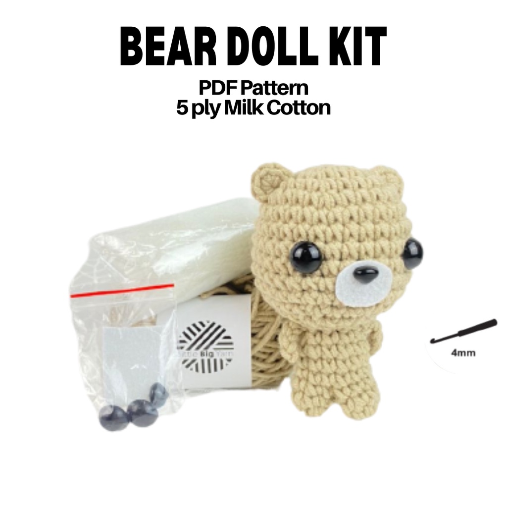 Crochet Amigurumi Bear Doll Kit Crochet Kit Material Package Dolls ...