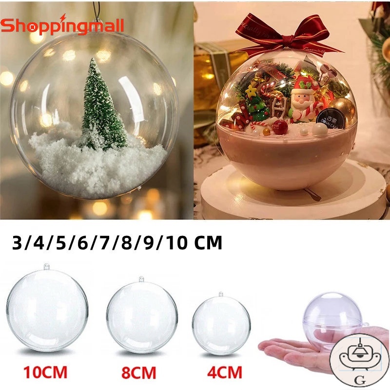 GS 5-10cm Transparent Balls Open Plastic Balls For Christmas ...