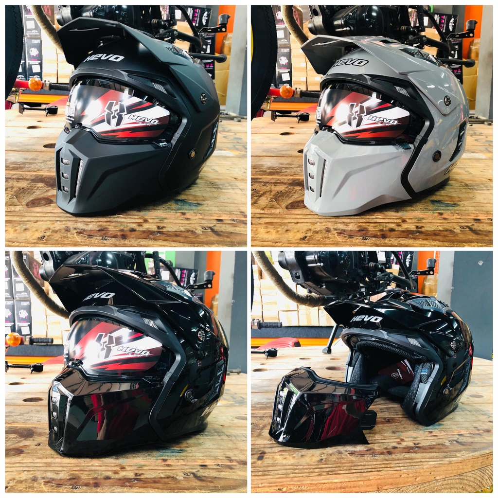 MHR Hevo OF302 Activ Modular Helmet Street Fighter Dual Purpose Helmet ...