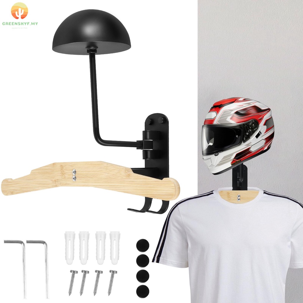 Motorcycle Helmet Rack 180° Rotation Heavy Duty Wall Mounted Helmet ...