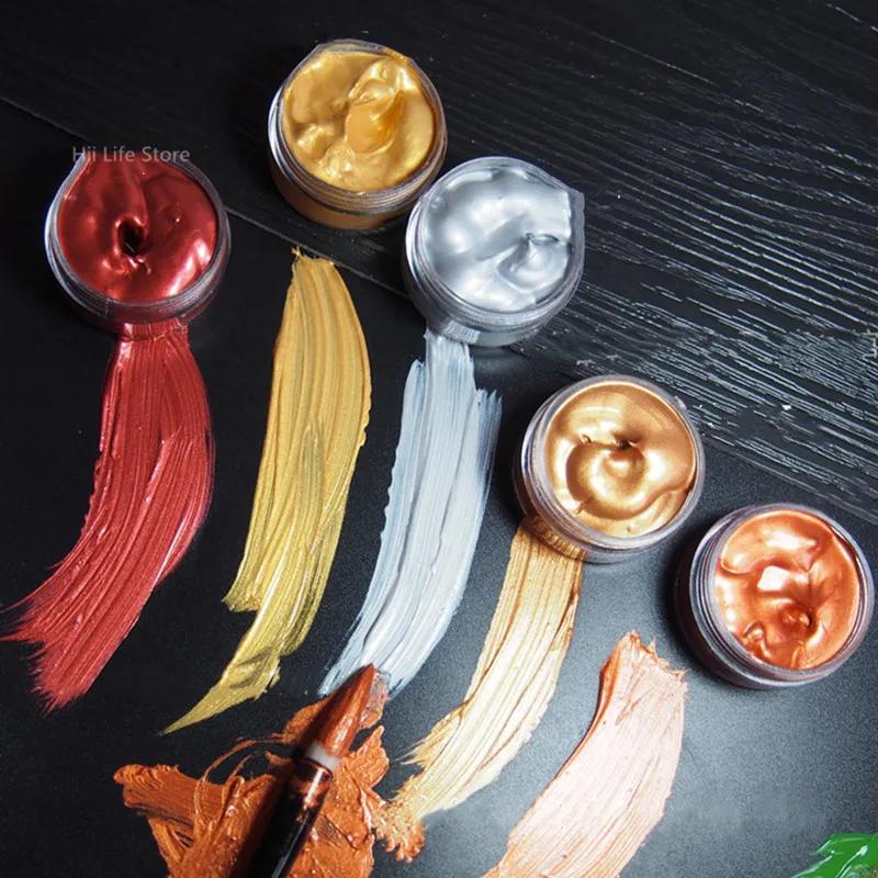 20ML Gold Metallic Acrylic Paint Waterproof Not Faded for Statuary ...