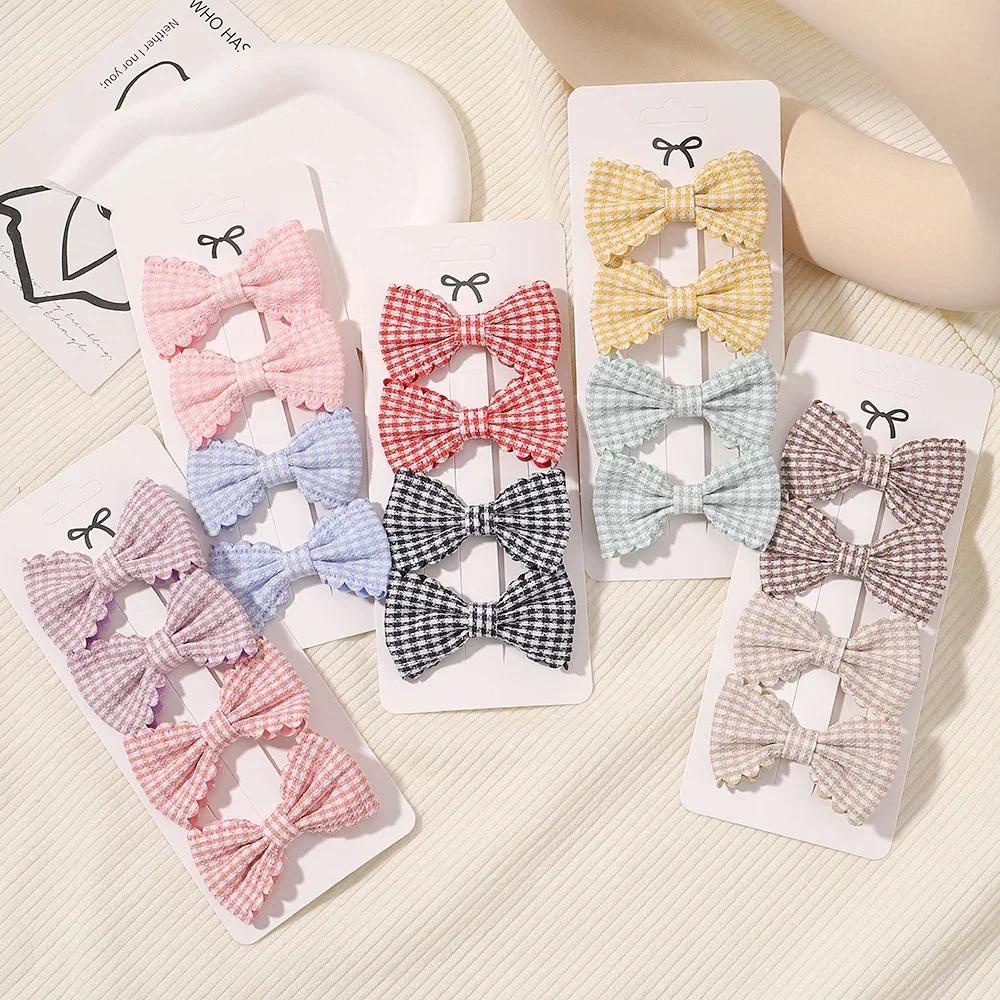 4Pcs/Set Candy Color Mini 2.5 Inch Sweet Bows Hair Clips for Girl ...