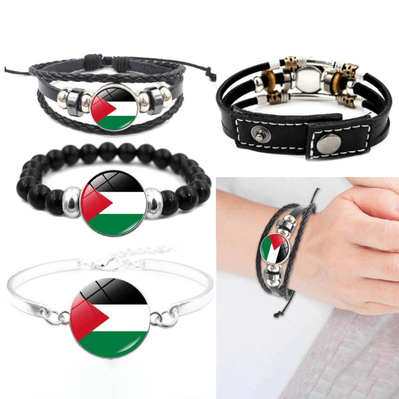 Palestine Bracelet Free Palestine Retro Leather Braided Bracelets ...