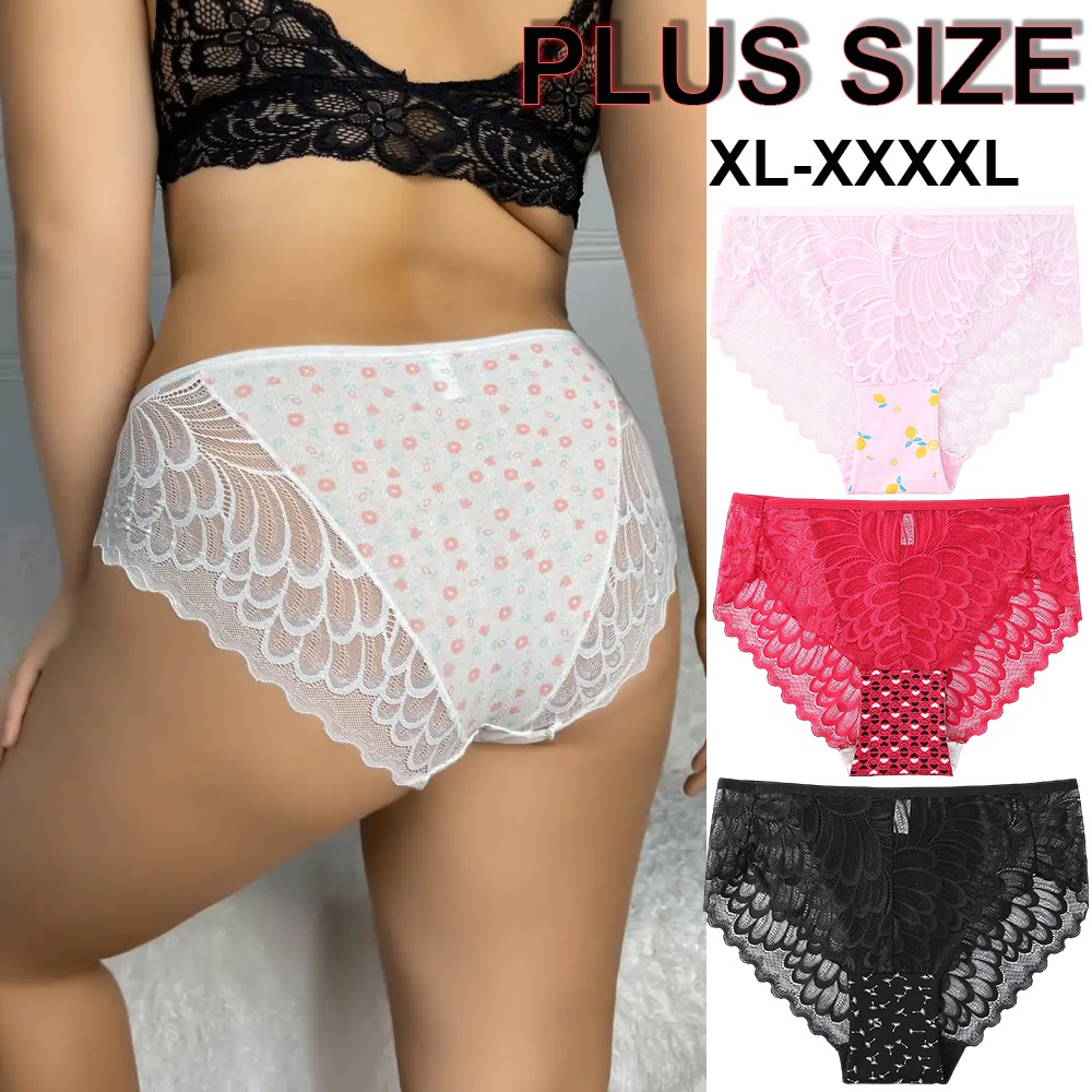 AMVI Plus Size Underwear for Women Sexy Panty Lingerie Ladies Comfortable Lace Panties Printing ...