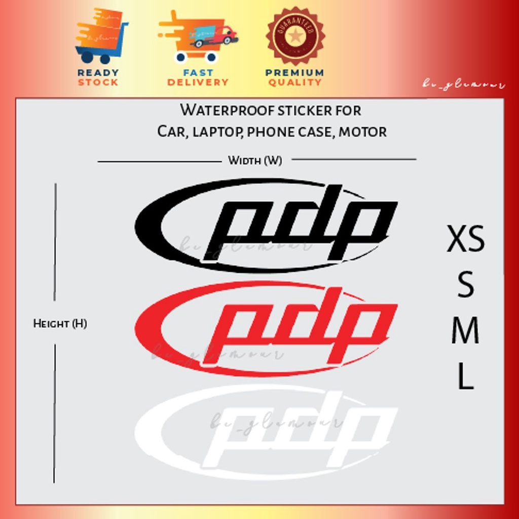 [D1] PDP sticker reflective bass drum stiker waterproof phone Car Motor ...