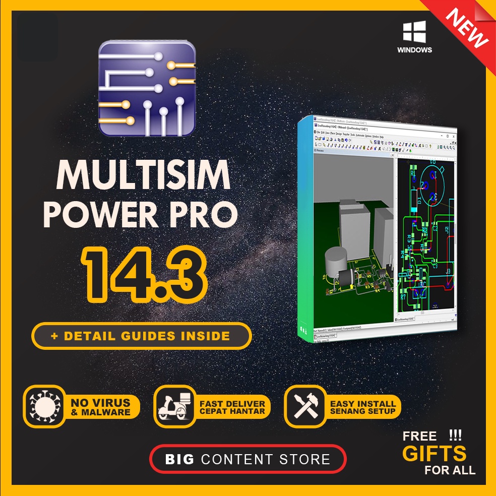 NI Multisim 14.3 Power Pro for Windows PC 🔥 | +Video Guide | Lifetime ...
