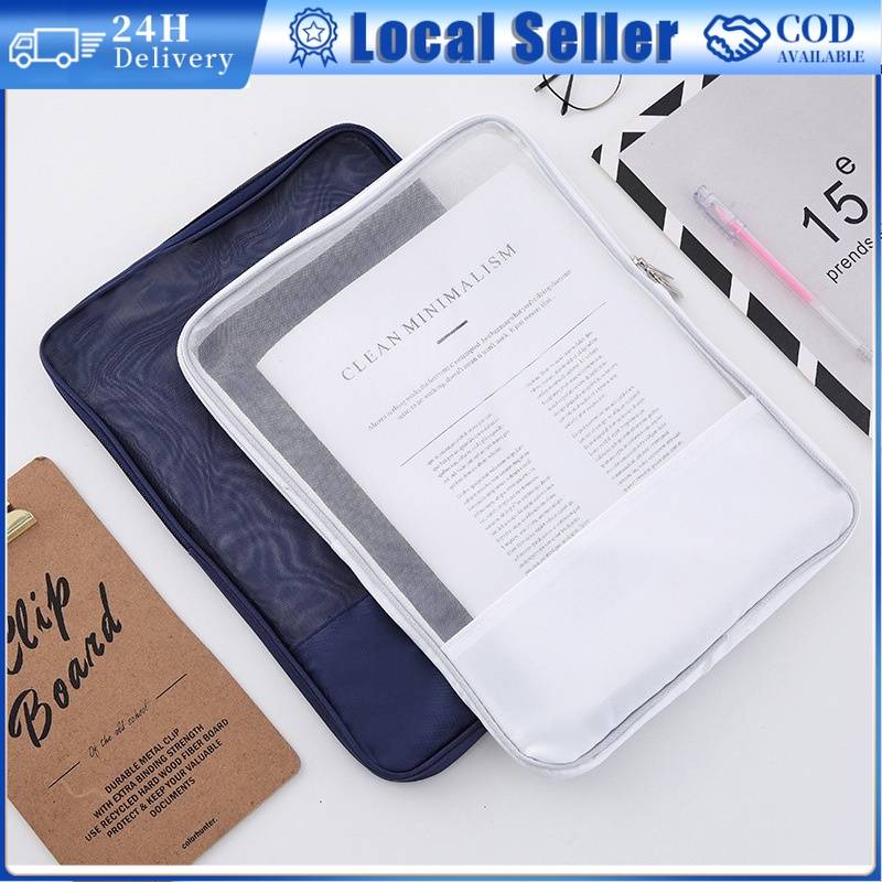 INS Transparent Zip File Holder 34*25mm Stationery Organizer Bag A4 ...