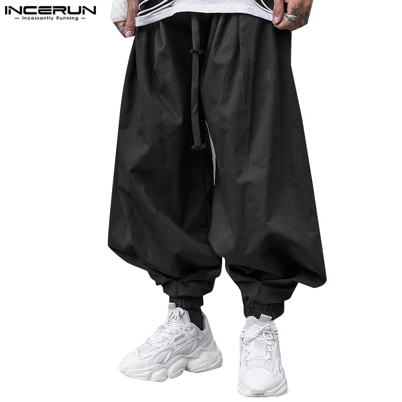 INCERUN men's solid color leggings loose lantern pants | Shopee Malaysia