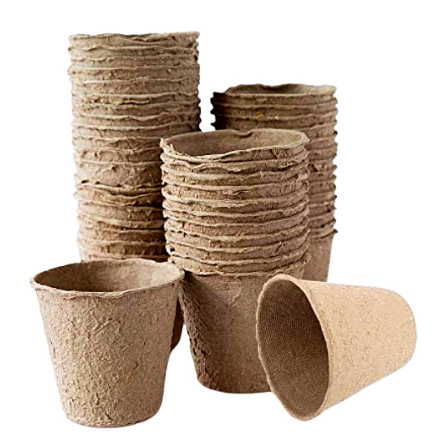 50 pcs (6cm) Biodegradable Organic Paper Pulp Pot Plant Seedling ...