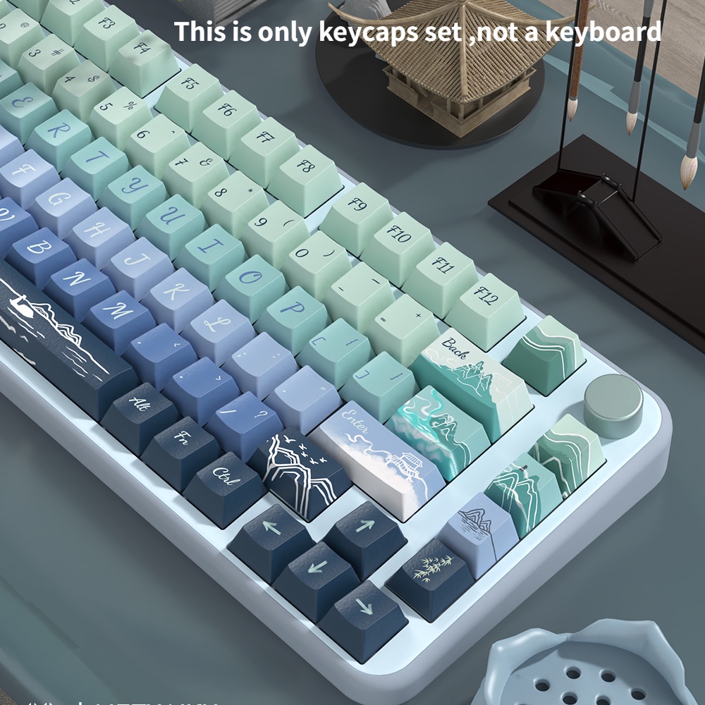 PBT Listen Wind Theme Keycaps Cherry Height Chinese Style Ancient Style ...